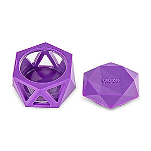 Ooze Geode Silicone Glass Container 10mL (Ultra Purple) 1ct - (1.6"x1") Glass Silicone Container - Gemstone Shape Silicone Container With Glass Stash Jar Insert - Glass Silicone Containers