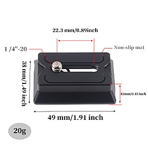 FocusFoto Upper Quick Release Baseplate QR Plate for DJI Ronin RS2 RSC2 RS3 Pro Gimbal Stabilizer Arca-Swiss Standard Camera Tripod Ballhead (Standard Version)