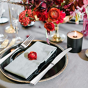 HISSF Cutlery Set, Silverware Set Serive for 6, 30 Pcs Stainless Steel Forks Spoons and Knives Set, Silver