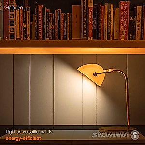 SYLVANIA Halogen A19 Light Bulb, 43W=60W Equivalent, E26 Medium Base, 600 Lumens, 100 CRI, 2700K Soft White - 4 Pack (50005)