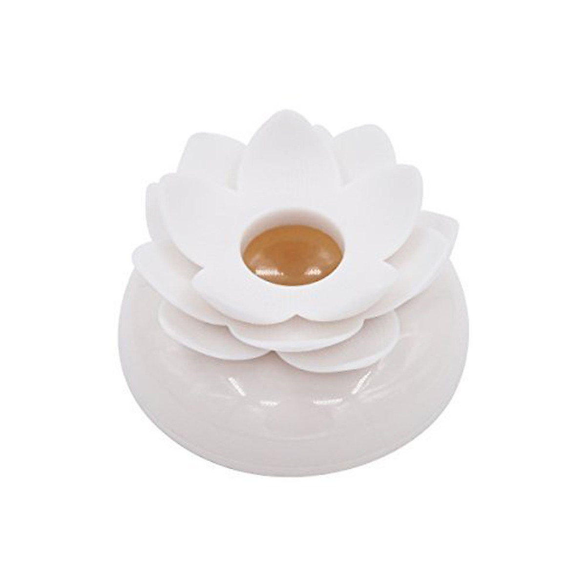 Lotus Cotton Swab Holder,Cotton Bud Small Q-tips Toothpicks Brushes Holder Box Case Storage Organizer Jar with Clear Lid Dustproof Cover (Black + White)