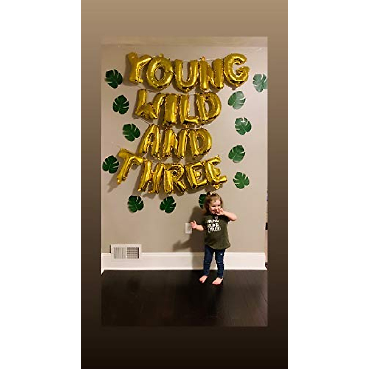 LaVenty 13PCS Young Wild and Three Balloon Young Wild and Three Banner Young Wild and Three Decorations for Boy Girl Third Birthday Decorations 3 Year Old Birthday Decor 3rd Birthday Balloon