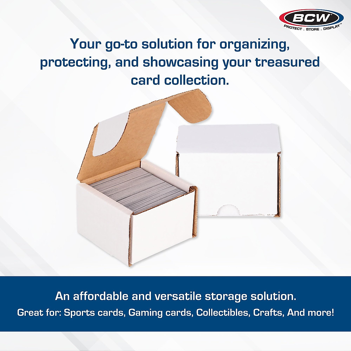 BCW 200-Count Storage Box for Standard 20pt Trading Cards, 200 lb. Test Strength - 10 Pack | Cardboard Organizer for Baseball, Basketball, Football, MTG, Pokemon | Assembly Required