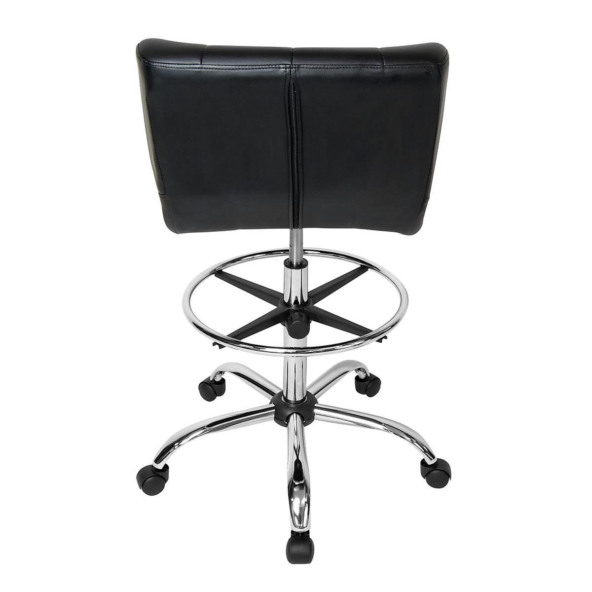 Studio Designs Black Crest Drafting Work Chair with Foot Rest - Adjustable Height - Contoured for Desk or Drafting Table