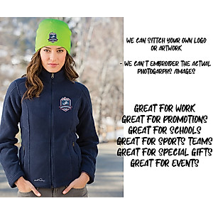 INK STITCH CP91L Custom Text Stitching Design Your Own Fleece Line Beanie Hats (Black)