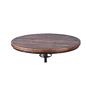 FUBIRUO 3 Piece Pub Dining Set, Modern Round bar Table and Stools for 2 ，Kitchen Counter Height Wood Top Bistro Pub Table Easy Assemble for Dining Room, Kitchen, Living Room