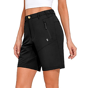 Little Donkey Andy Women's Stretch Quick Dry Cargo Shorts for Hiking, Camping, Travel Black Size M