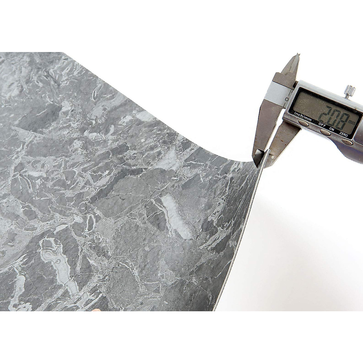 ROSEROSA Peel and Stick Engineered PVC Tiles Marble Granite Pattern Durable Vinyl Flooring (ECK-303 : Square 4 Tiles)