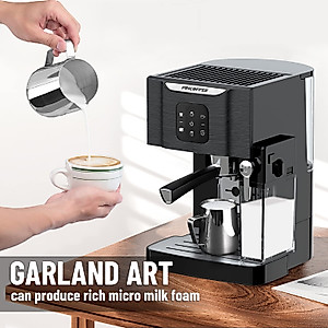 Fricoffee Espresso Machine with Milk Frother, 20 bar Semi-automatic Pump Espresso Machine, All-in-one Steam Espresso Machines for Coffee Lovers, Mother's Day Gift