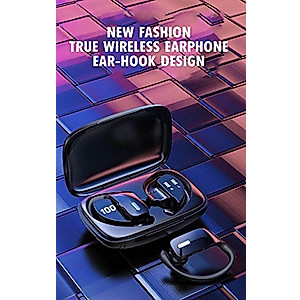 Wireless Earbuds Bluetooth Headphones Earphones in Ear with Microphone LED Display for Sports Running Workout Black