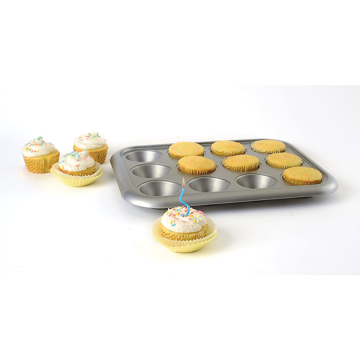 Norpro Nonstick More-Than-A-Muffin Pan, Standard, 12-Count, Grey