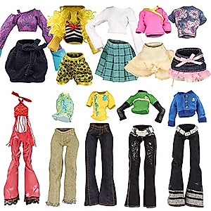 BARWA 10 Sets Doll Clothes for 11 inch Monster Girl Doll Fashion Outfits Casual Tops Pants