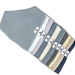 Diaper Squad 100% Organic Cotton Neutral Solid 10-Pack Baby Drool Bandana Bibs for Boys and Girls, Plain Colors