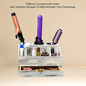 ML hair appliance organizer wall mount hair tool organizer, hair dryer holder countertop, curling iron holder wall mount, hair dryer and straightener holder, wall mount hair dryer, straightener holder