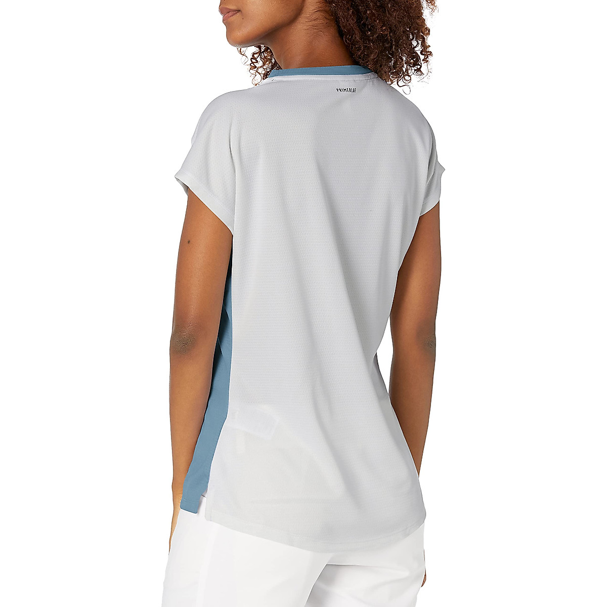 adidas Women's Standard Colorblock Primeblue Heat.RDY Polo Shirt, Ambient Sky, Large