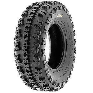 Set of 4 SunF 21x7-10 Front & 20x11-8 Rear ATV UTV Knobby Sport Tires,6 PR Tubeless A027