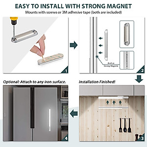 BLS LED Closet Light Battery Operated, T401 Super Bright Wireless Under Cabinet Lighting | Motion Sensor Light | Large 4500mAh Rechargeable Battery Powered | 6000K White Glow | 180 Days Battery Time