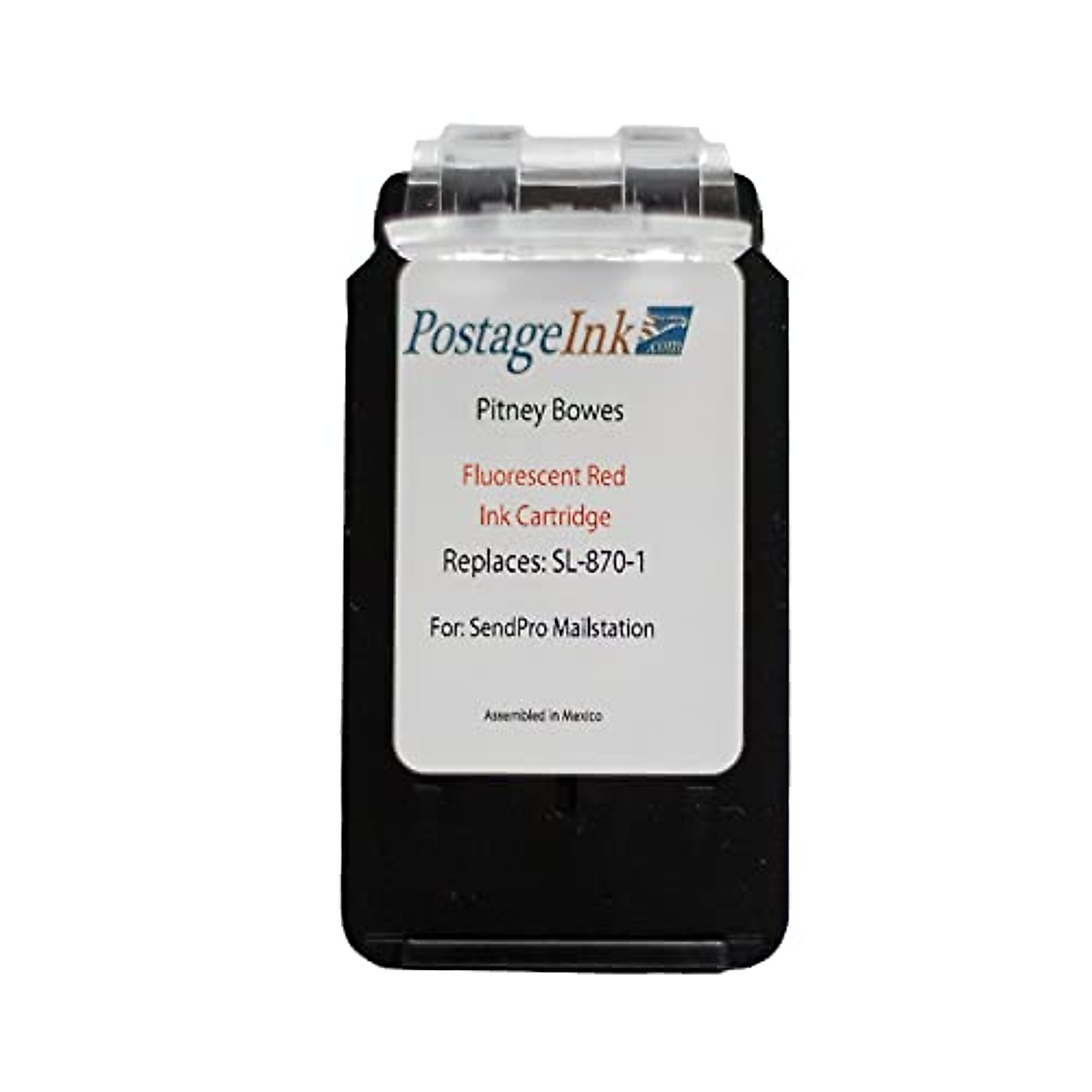 PostageInk.com PB SL-870-1 Red Fluorescent Compatible Ink Cartridge for SendPro Mailstation (CSD1) Meters