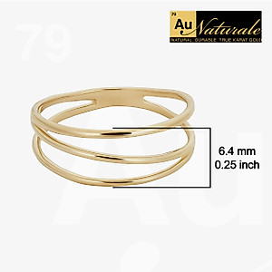 14k Yellow Gold Triple Band Ring (size 10)