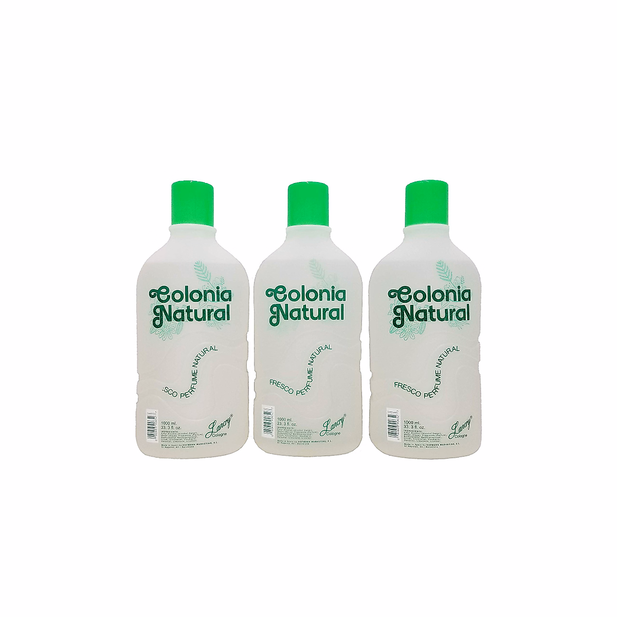 Lancry Colonia Natural Cologne 33.3oz / 1000ml (Pack of 3)