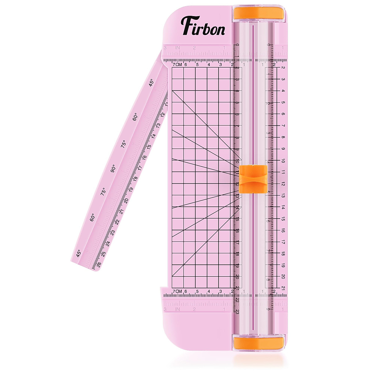 Firbon Pink A5 Paper Cutter, Straight Small Paper Trimmer with Side Ruler for Scrapbooking Craft, Paper, Coupon, Label, Cardstock