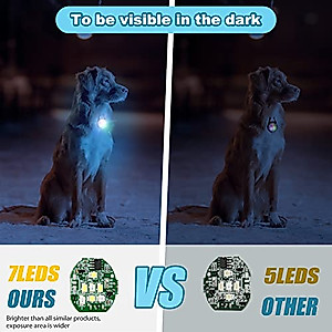 4 Modes Dog Lights for Night Walking, IP68 Waterproof Dog Light, High Capacity Rechargeable Dog Collar Lights for Night Time Clip On, Small and Light Dog Collar Light Collars