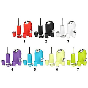 JIUCHEN Set 6 Pieces Bathroom Accessories Set, Bathroom Set Lotion Dispenser, Toothbrush Holder, Bathroom Tumblers, Soap Dish, Trash Can for Homes Hotels