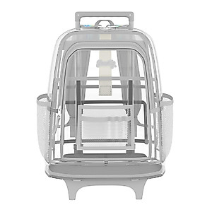 seastig Clear Backpack Rolling Backpack for Kids 18in Double Handle Wheeled Backpack Children Luggage for School, Travel