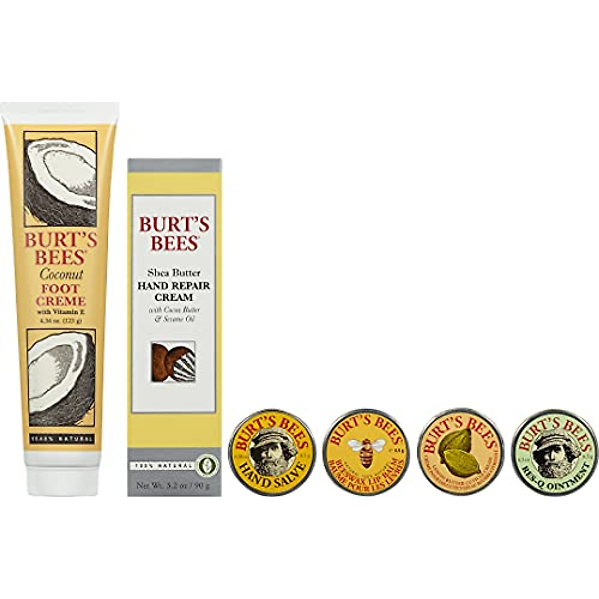 Burt's Bees Easter Basket Stuffers Gifts, 5 Body Care Products, Classics Set - Original Beeswax Lip Balm, Cuticle Cream, Hand Salve, Res-Q Ointment, Hand Repair Cream & Foot Cream, in Giftable Tin