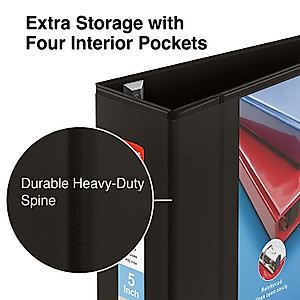 Staples 5 Inch Heavy-Duty View Binder with D-Rings, Black
