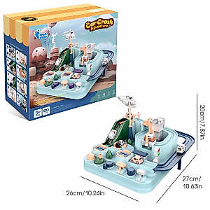 Car Rescue Adventure Toys for 3 4 5 6 7 8 Years Old Boys Girls,City Rescue Toy Set Montessori Car Race Tracks Parking Playsets for Toddlers (Macaron)