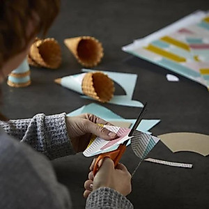 Fiskars Non-Stick Bent Handle Right Handed Pointed Scissors, 8 Inches, Orange