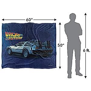 Back to The Future Delorean Officially Licensed Silky Touch Super Soft Throw Blanket 50" x 60"