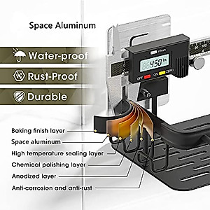 YOUNG MAGIC Shower Caddy Organizer Shelves Shelf 2-Pack, Aluminum, Rustproof, No Drilling, Suitable For Bathroom, Toilet, Kitchen, Powder Room, Etc