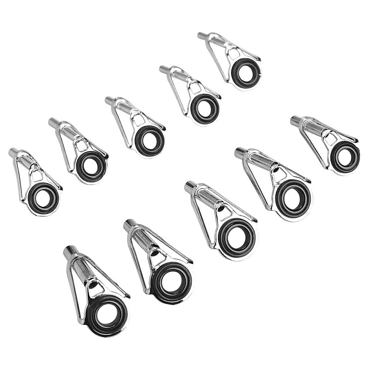 VGEBY1 Fishing Rod Guide Tips Set, 80Pcs 10Sizes Resistant Fishing Spinning Rod Guides with Storage Case Fishing Replacement Accessory