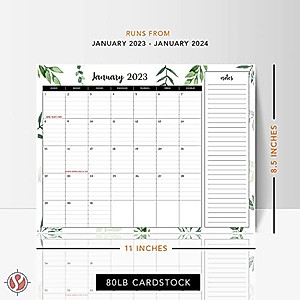2023 Year Desk Calendar 11" x 8.5" Desktop or Wall Planner, Tear-Off Pad for Easy Planning, Includes a Notes Section To Do's for the Year of 2023