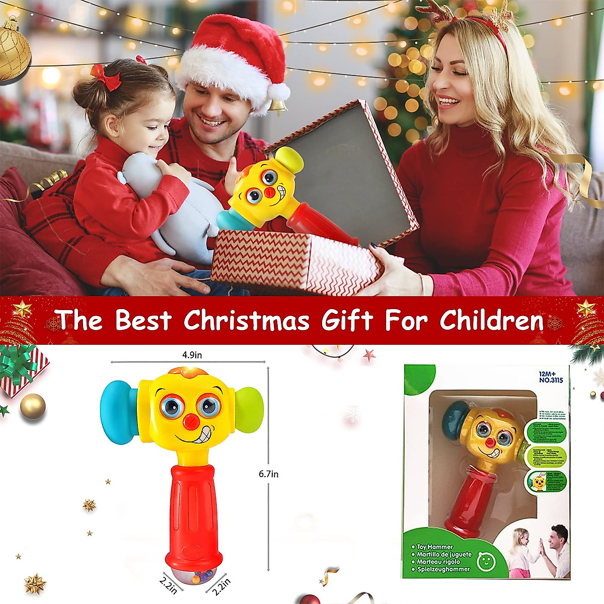 SYAOMUNLY Toys for 1 Year Old Boy Girl Early Education Hammer Toys for Toddlers Child Kids Age 2-3 Christmas Birthday Gift for Baby 12-18 Months