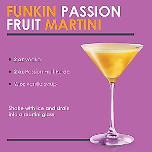 Funkin Passion Fruit Puree | Real Fruit, Two Ingredient, Natural Mixer for Cocktails, Drinks, Smoothies | Vegan, Non-GMO, Gluten-Free (2.2 lbs)