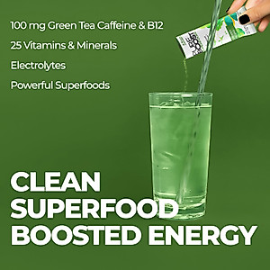Pureboost Superfoods Clean Energy Drink Mix with Apple Cider Vinegar, 7 Organic Red or Green Superfoods. No Sugar. No Sucralose. Boosted with Electrolytes & 25 Vitamins. (30 Count, Combo)
