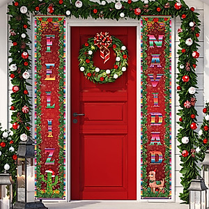 Feliz Navidad Decorations Mexican Christmas Porch Banner Feliz Navidad Welcome Sign Mexican Christmas Decorations and Supplies for Home Party