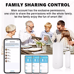 WiFi Door Sensor, Smart Window Door Sensor, Alexa Door Window Contact Sensor for Home Security, Door Open Detector with Alert Notification Compatible with Amazon Alexa, Assistant (1 Pack)