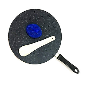 G&D Nonstick Aluminium Chapati Tawa Roti Tawa Paratha Tawa Griddle Tawa Cooking Utensil 2.6 MM with Free Wooden Spatula & Scrubber (285 MM)