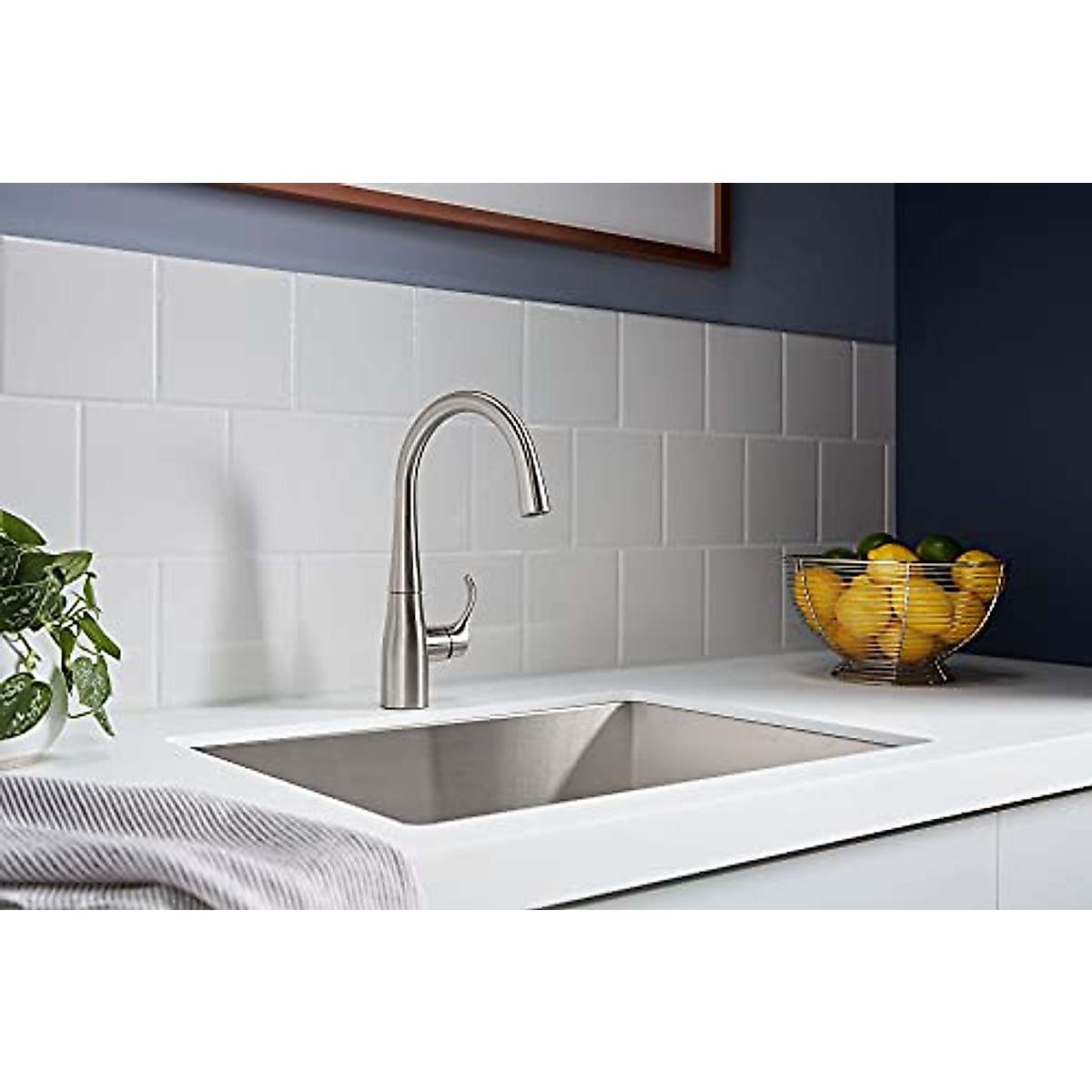 KOHLER 22034-VS Simplice Single-Handle Bar Sink Faucet, Secondary Kitchen Faucet, Bar Faucet, Vibrant Stainless