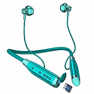 EEAABBR Wireless Neckband Headphones with TF Card Slot 100 Hours Playtime Bluetooth Neckband Earbuds Built-in Noise Cancelling Mic IPX5 Waterproof Two Ways in-Ear Earphones for Sports,Cycling,E-Books