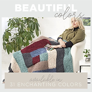 Lion Brand Yarn Off the Hook Yarn, Bulky No-Needle Craft Yarn for Crocheting, Hand-Knitting Yarn, 1-Pack, Cosmic Dust