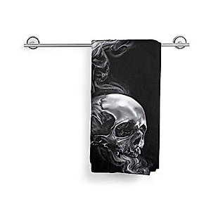 LASWEGA Smoke Skull Luxury Hand Towels,Ultra Soft & Highly Absorbent Premium Microfiber Bath Towel for Hand,Gym,Beauty,Hair,Spa,and Home Hair Care,27.5 * 15.7in