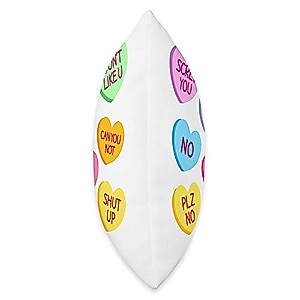 GrayFox Happy Valentines Day Anti Happy Valentines Day Candy Conversation Hearts Throw Pillow, 16x16, Multicolor