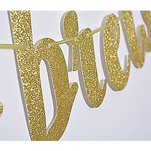 A Baby is Brewing Gold Glitter Banner Sign Garland for Baby Boy, Girl or Gender Reveal Baby Shower Party Decorations Supplies Cursive Bunting Photo Booth Props