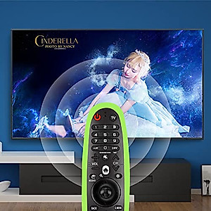 Rnnokate Universal Remote Control for LG Smart TV, Compatible with All Models for LG TV (Luminous Silicone Protective Case and 2 AA Batteries for AN-MR650A Remote Control (Universal with Green Shell)