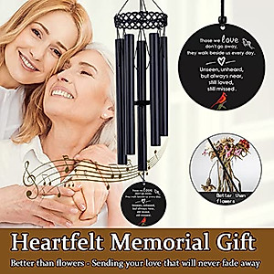 Cardinal Memorial Wind Chimes for Outside,Sympathy Windchime for Loss of Loved One,Sympathy Memorial Gifts in Memory of Mother Father Mom Husband Dad Son,Bereavement Wind Chimes Outdoor Deep Tone